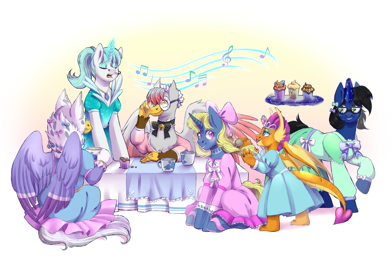 #2349315 - safe, artist:djkaskan, smolder, oc, oc:azure/sapphire, oc ...