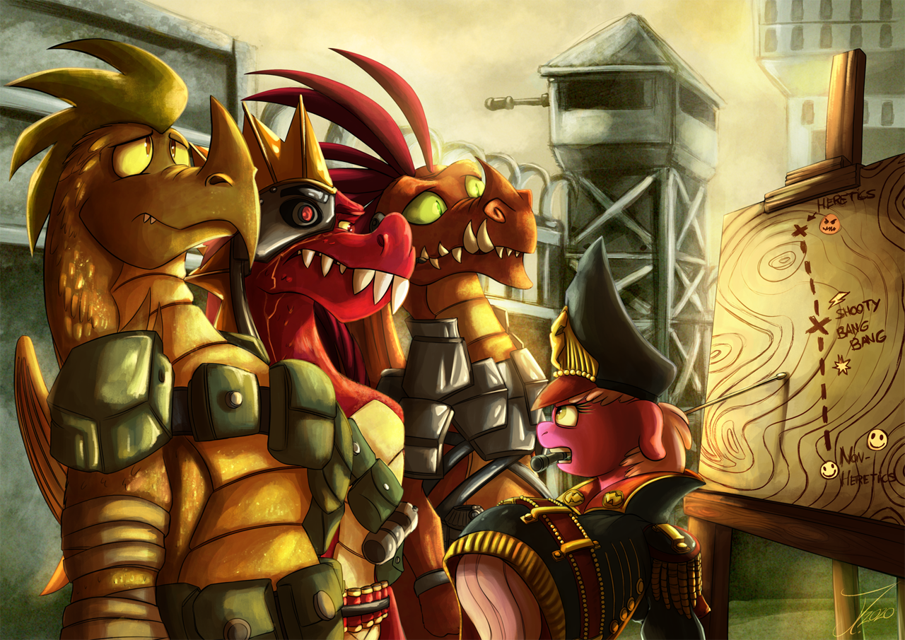 #2352612 - safe, artist:jamescorck, amarant, barry, cheerilee, garble ...