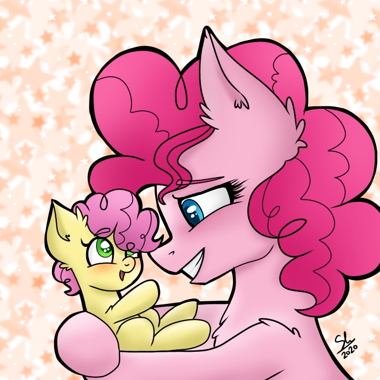 #2355090 - safe, artist:galaxy swirl, li'l cheese, pinkie pie, earth ...