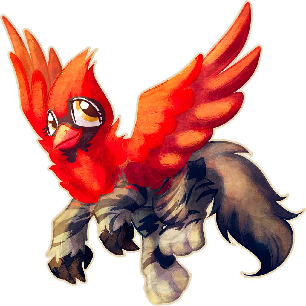 #2355249 - safe, artist:tiothebeetle, oc, oc only, bird, cardinal, cat ...