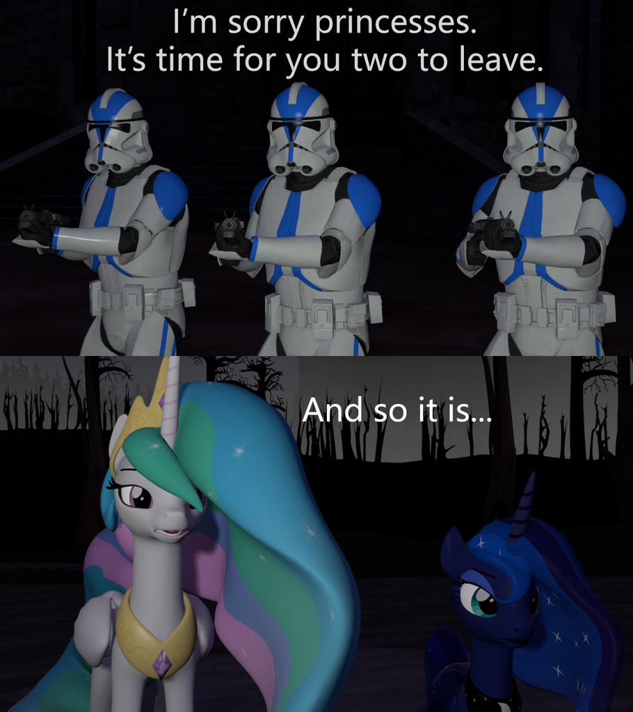 #2356446 - safe, princess celestia, princess luna, g4, 3d, 501st, 501st ...