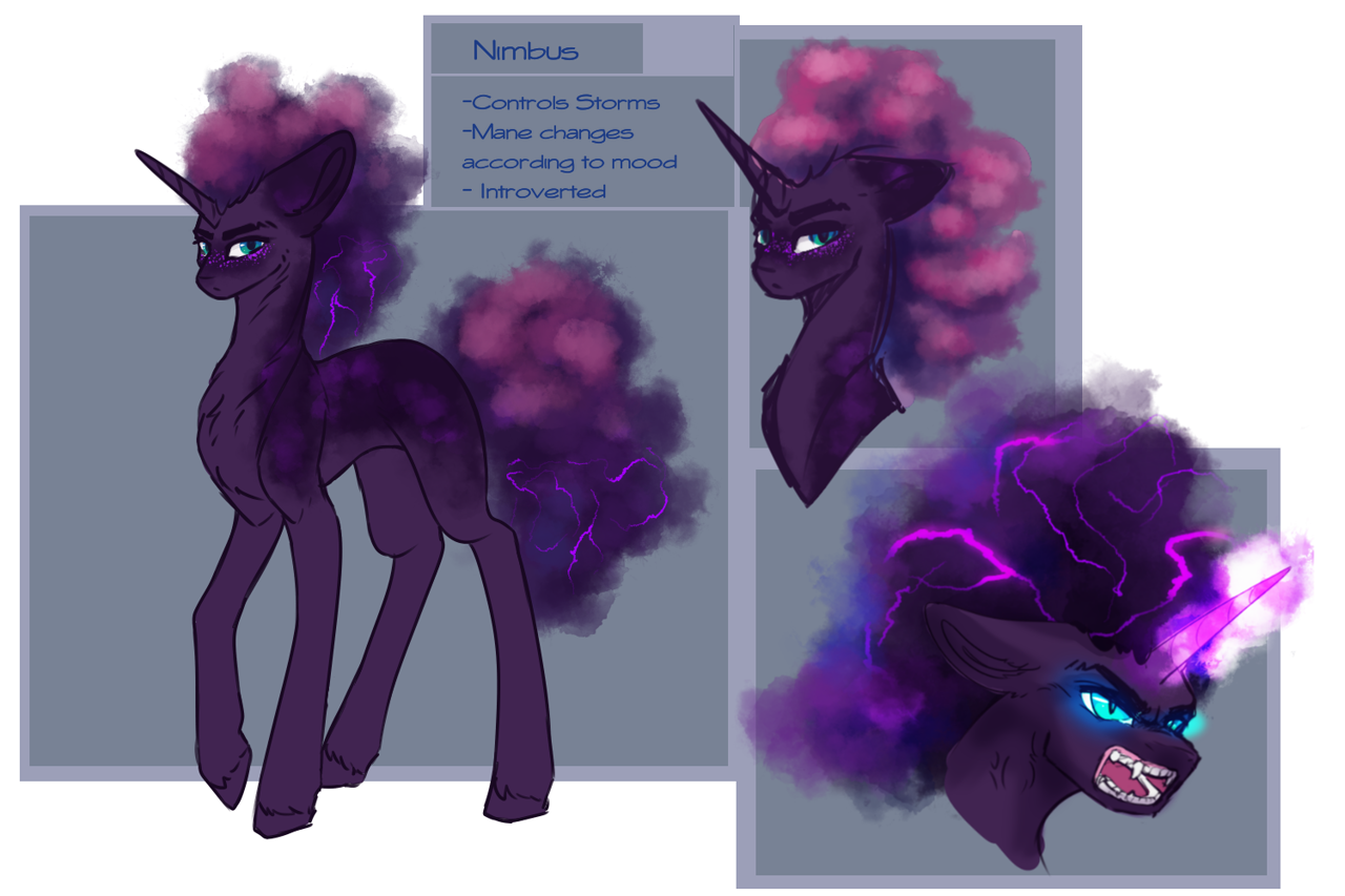 #2359133 - safe, artist:colourdropart, oc, oc only, oc:nimbus, pony, unicorn, alternate universe ...
