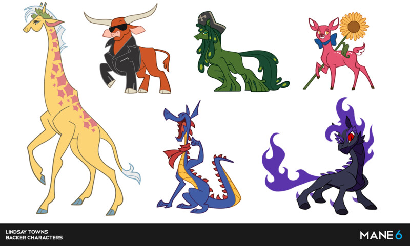 #2338169 - safe, artist:lindsay towns, artist:mane6, bull, deer, dragon ...