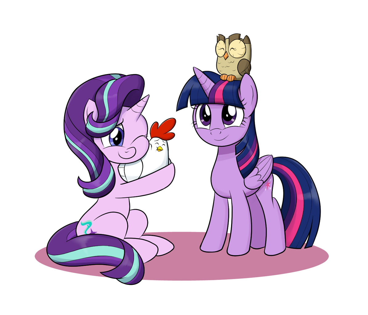 #2362593 - safe, artist:mew-me, owlowiscious, starlight glimmer ...