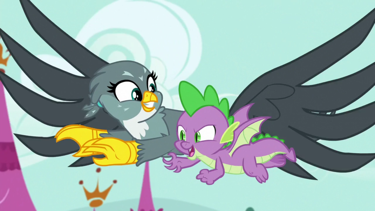 #2339351 - safe, screencap, gabby, spike, griffon, dragon dropped ...