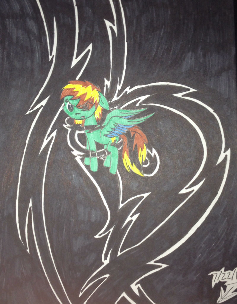 #2342182 - safe, artist:dinogrl, oc, oc only, oc:lightning strike, pegasus, pony, solo ...