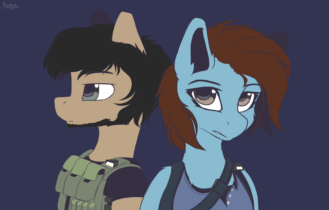#2343386 - safe, artist:avery-valentine, pony, duo, ponified, resident ...