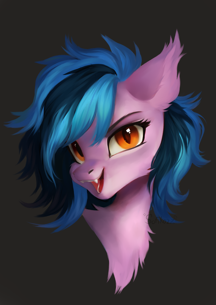 #2363729 - safe, artist:sofiko-ko, oc, oc:stormy night, bat pony, bat ...