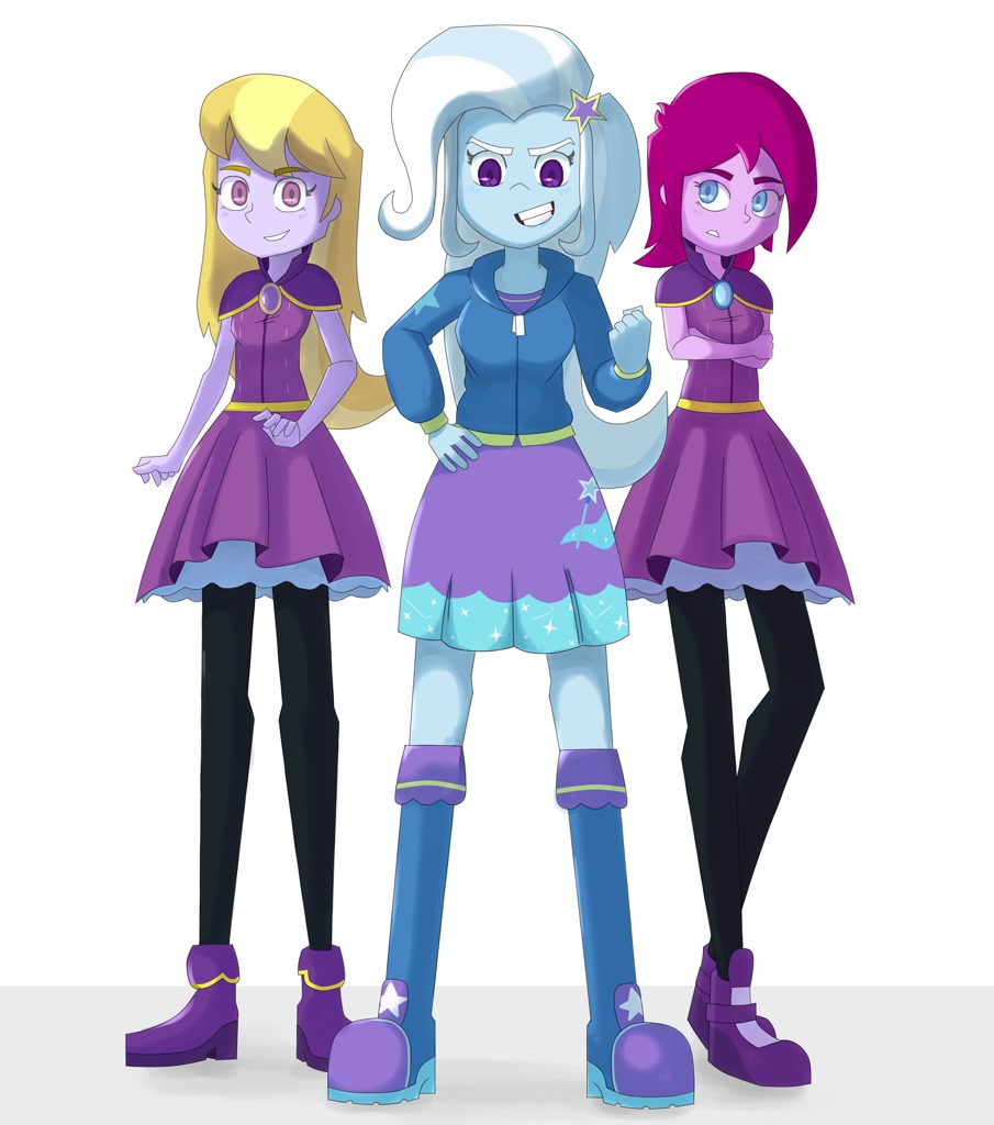 #2379766 - safe, artist:biocrine, fuchsia blush, lavender lace, trixie ...