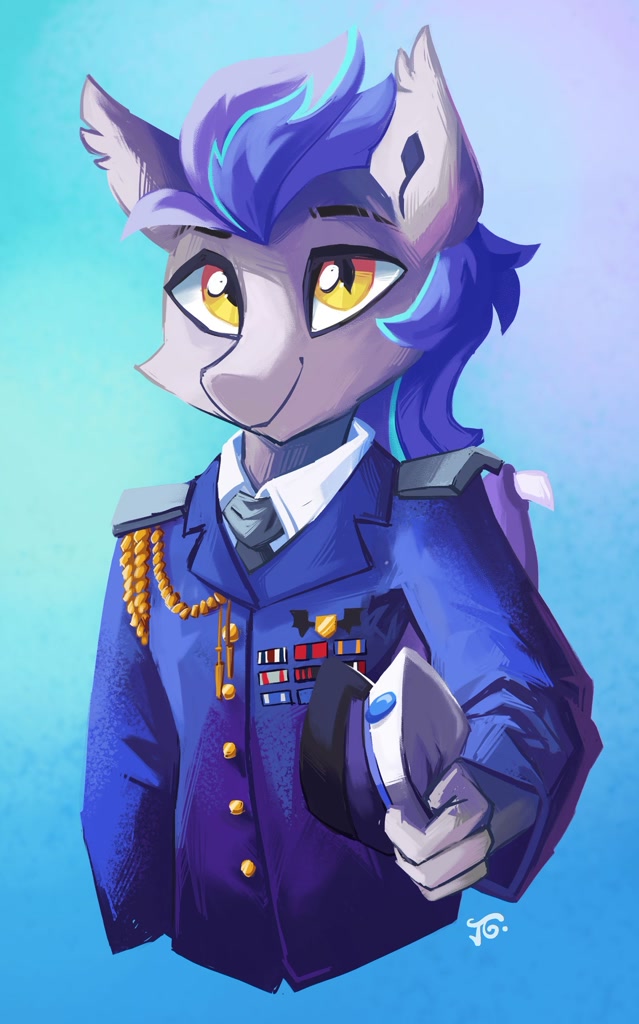 #2381033 - safe, artist:saxopi, oc, oc only, oc:helios aster, bat pony, anthro, clothes, solo ...