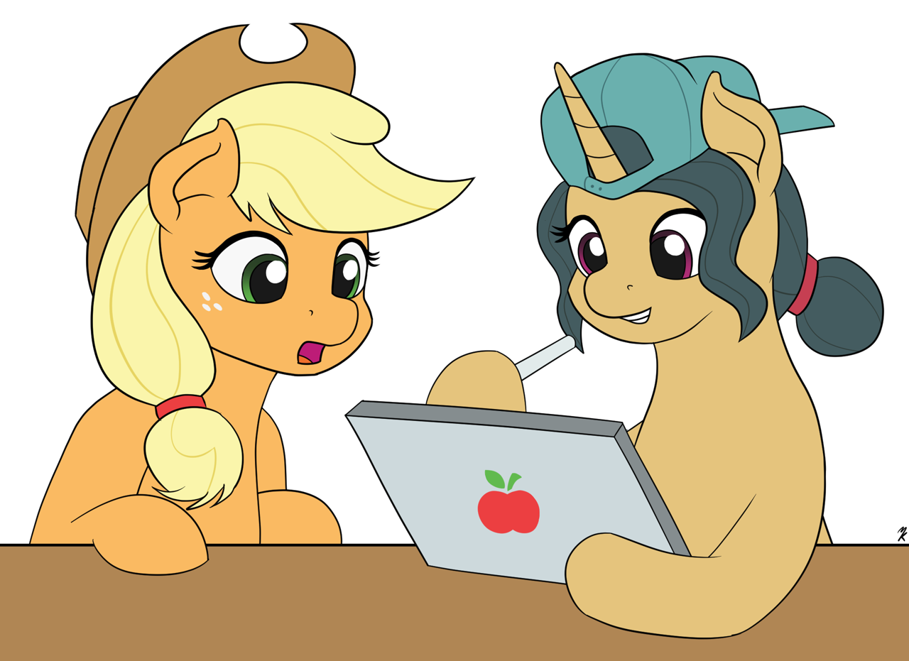 #2383011 - safe, artist:mkogwheel, applejack, fresh coat, earth pony ...