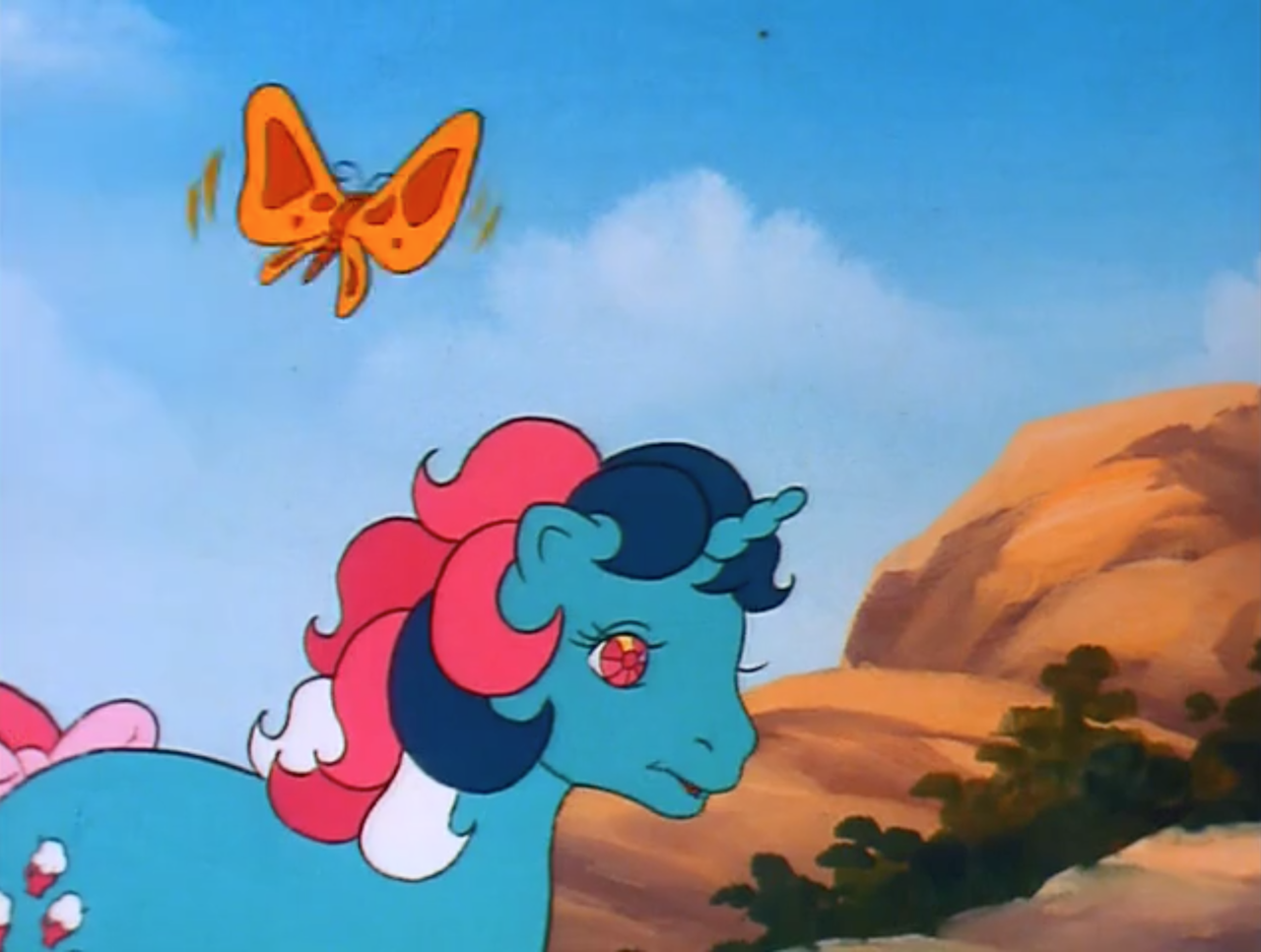 #2383695 - safe, screencap, cupcake (g1), butterfly, insect, pony ...