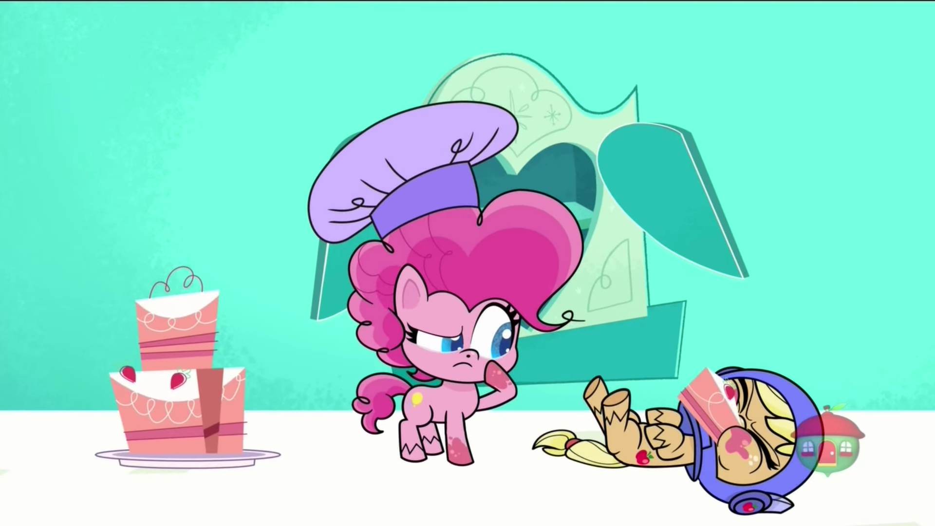 #2386281 - safe, screencap, applejack, pinkie pie, earth pony, pony, g4 ...