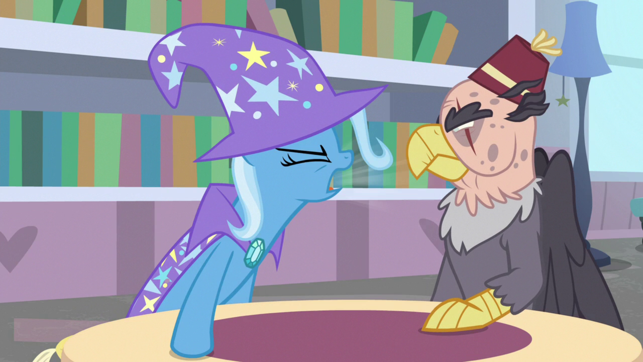 #2364783 - safe, screencap, grampa gruff, trixie, griffon, pony ...