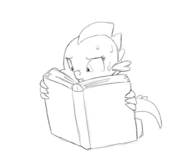 #2365672 - safe, artist:carnifex, spike, dragon, barb, book, dragoness ...