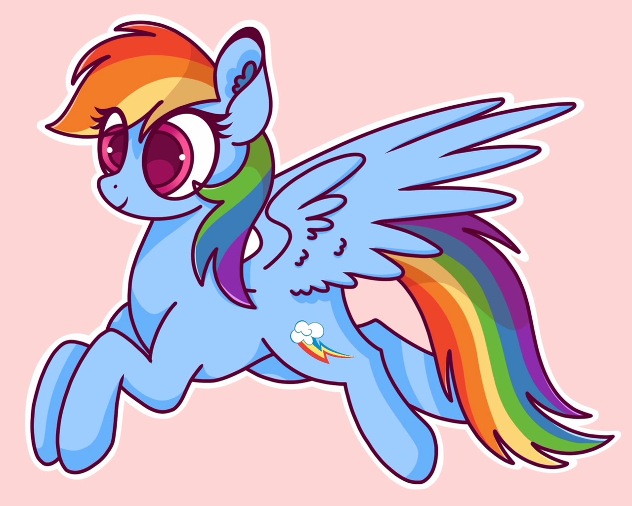 #2396088 - safe, artist:plethxra, rainbow dash, pony, g4, female, pink ...