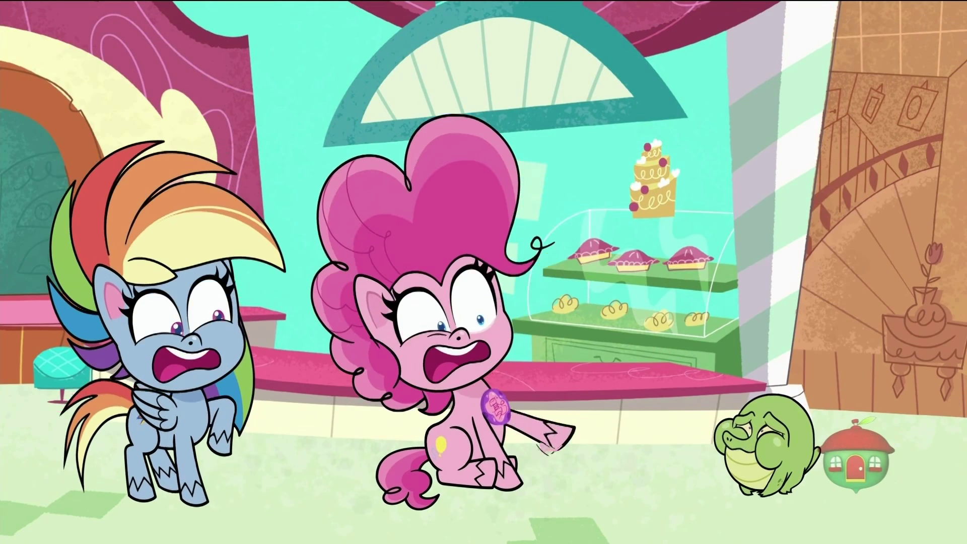 #2396950 - safe, screencap, gummy, pinkie pie, rainbow dash, alligator ...