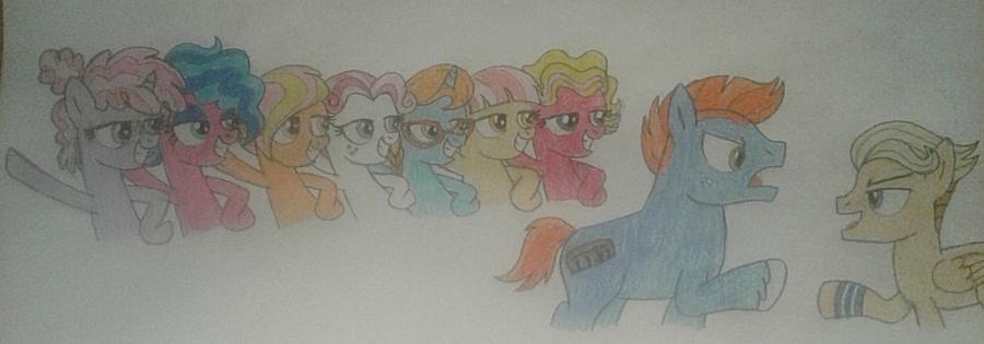 #2396966 - safe, artist:jebens1, ace, bright eyes, clover (g1), half ...