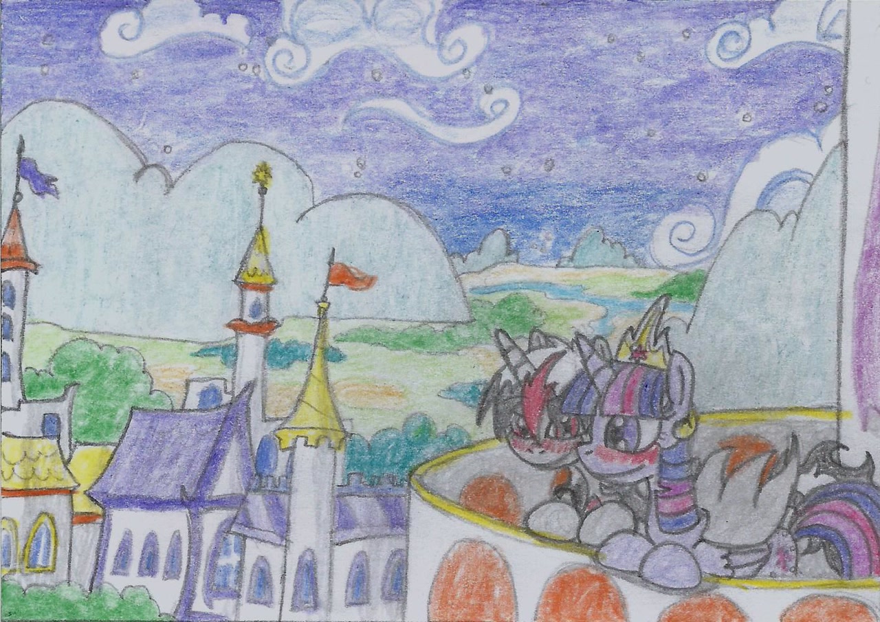 #2388732 - safe, artist:nephilim rider, twilight sparkle, oc, oc:heaven ...