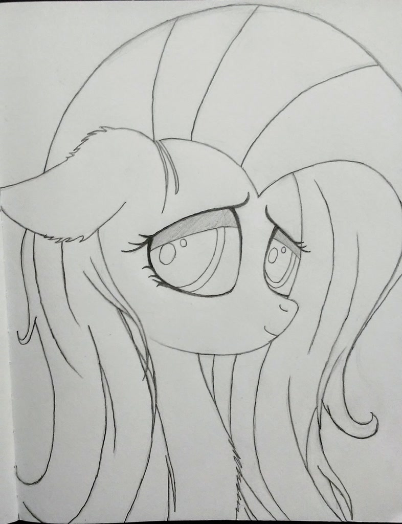 #2406424 - safe, artist:dandereshy, fluttershy, pegasus, pony, bust ...