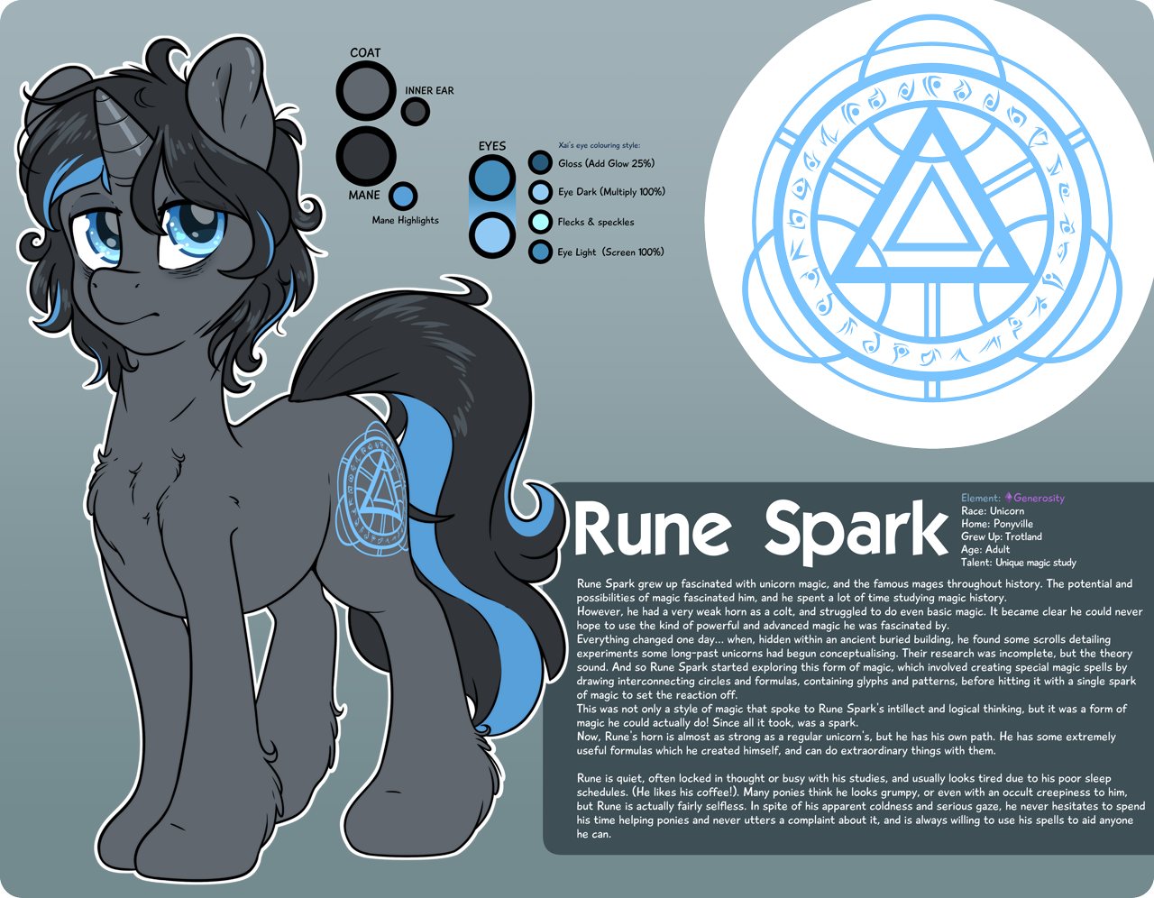 #2408034 - safe, artist:fluffyxai, oc, oc only, oc:rune spark, pony, reference sheet - Derpibooru