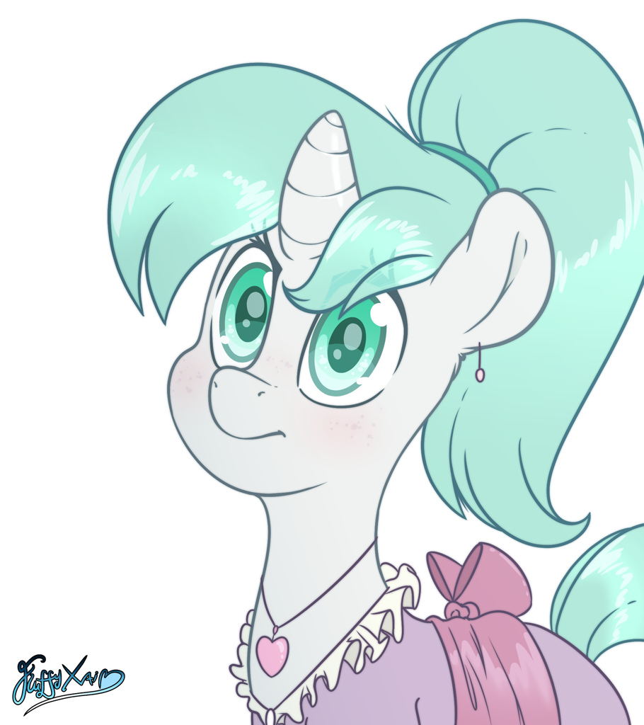 #2408038 - safe, artist:fluffyxai, oc, oc only, oc:nine the divine, pony, unicorn, blushing ...