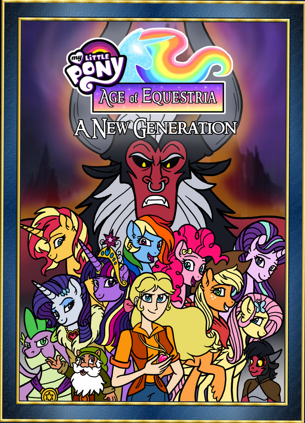 #2411174 - safe, artist:melspyrose, applejack, fluttershy, lord tirek ...