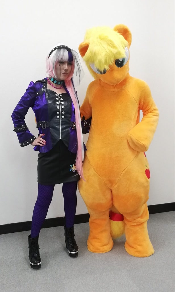 #2411673 - safe, artist:tpppyk, applejack, coloratura, human, g4 ...