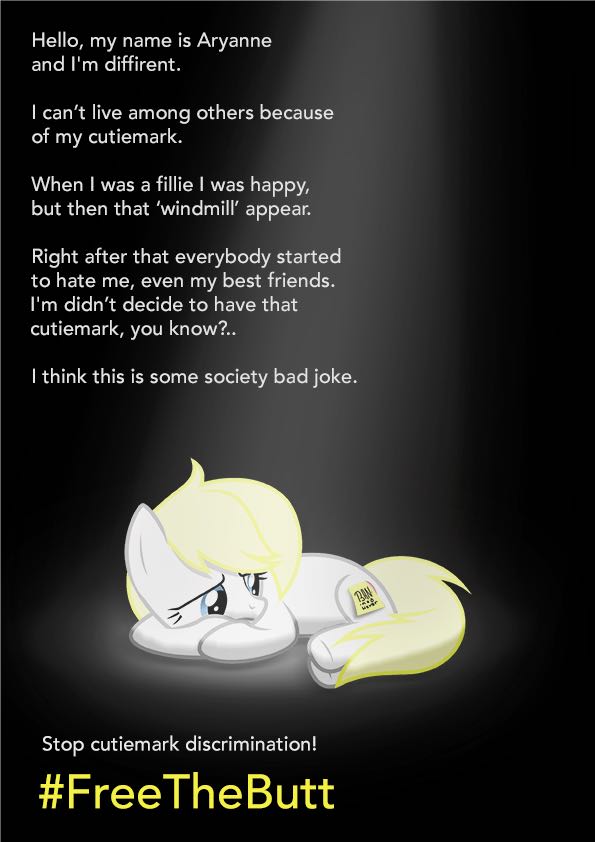 #2390785 - safe, oc, oc only, oc:aryanne, earth pony, pony, #freethebutt, female, mare, poster ...