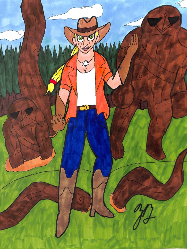 #2392509 - safe, applejack, golem, human, female, humanized, judaism ...