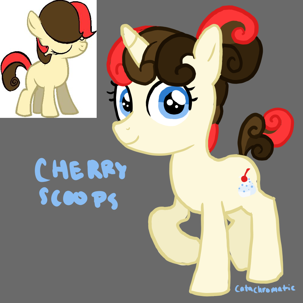 #2423097 - safe, artist:catachromatic, oc, oc only, oc:cherry scoops, pony, unicorn, g4, female ...