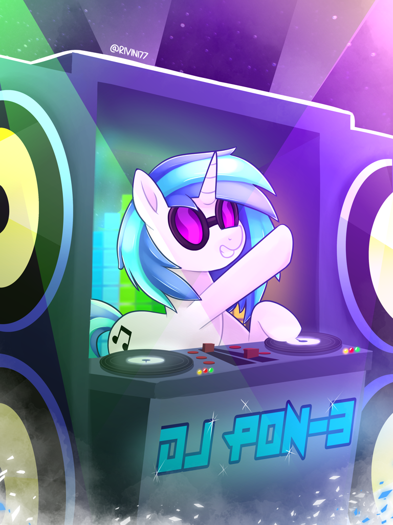 #2423837 - safe, artist:rivin177, dj pon-3, vinyl scratch, pony ...