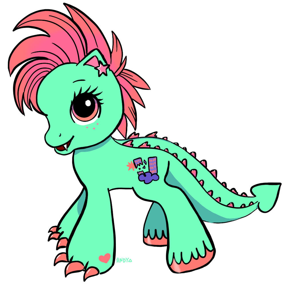 #2424751 - safe, artist:cailene, oc, oc only, kaiju, pony, g3.5, my ...