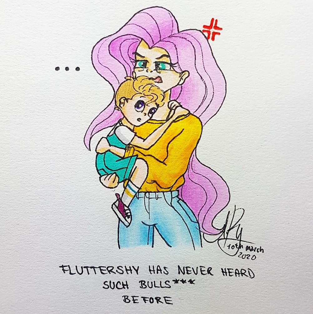 #2429802 - safe, artist:galaxy.in.mind, fluttershy, zephyr breeze ...