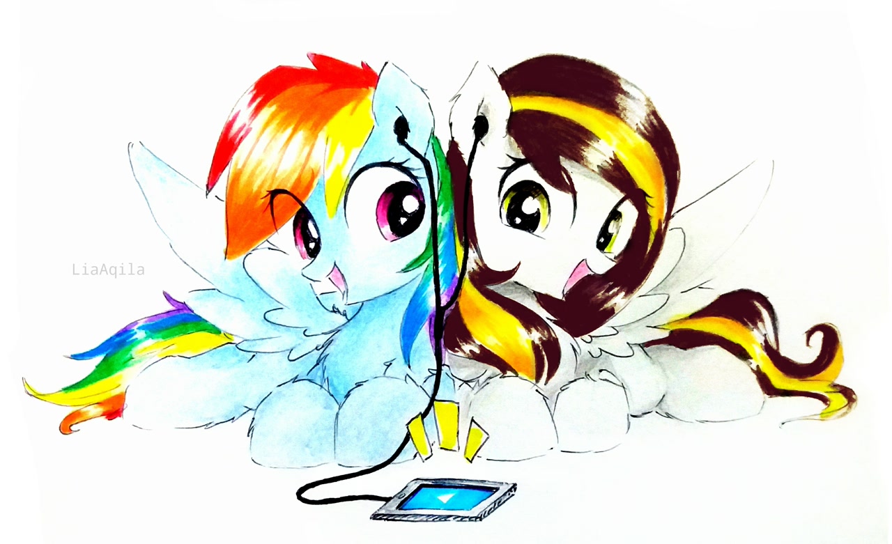 #2430688 - safe, artist:liaaqila, rainbow dash, oc, oc:tulpa twilight ...