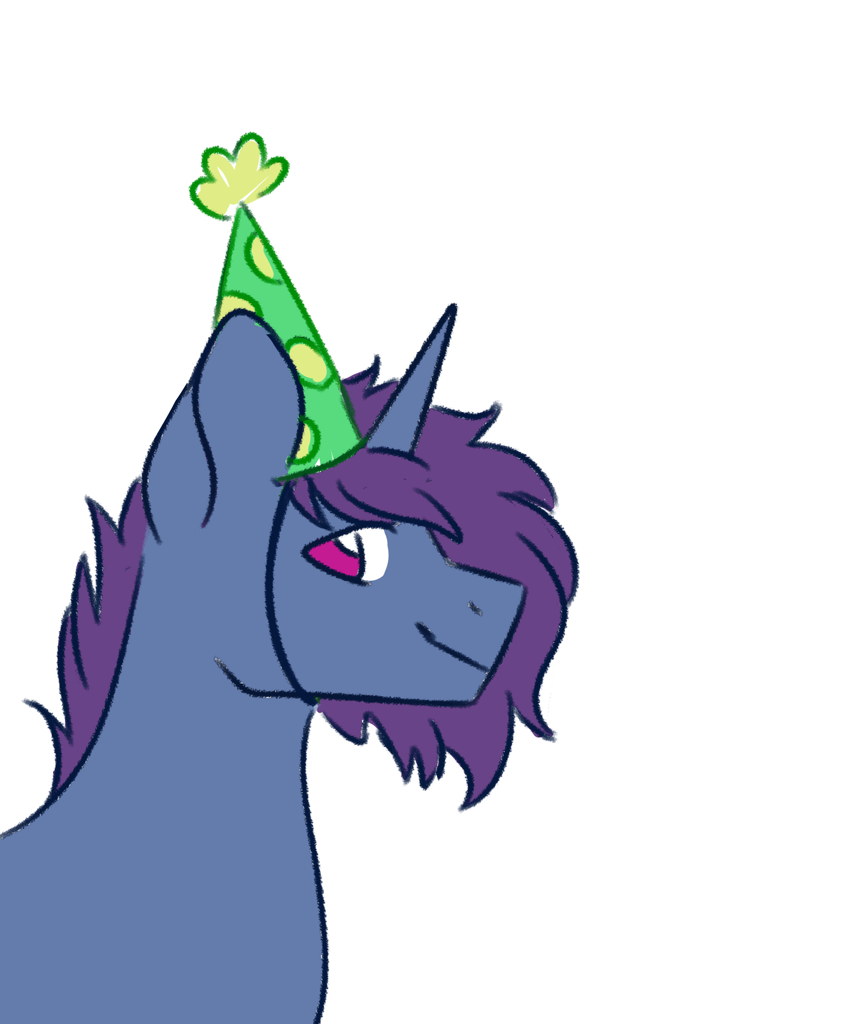 #2432028 - safe, artist:flaming-trash-can, oc, oc:erin, pony, unicorn, hat, party hat - Derpibooru