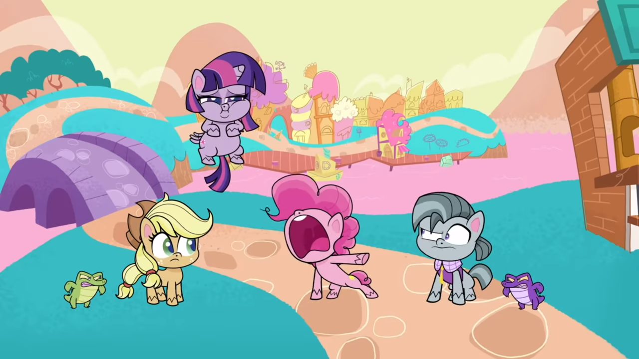 #2432776 - safe, screencap, applejack, gummy, octavio pie, pinkie pie ...