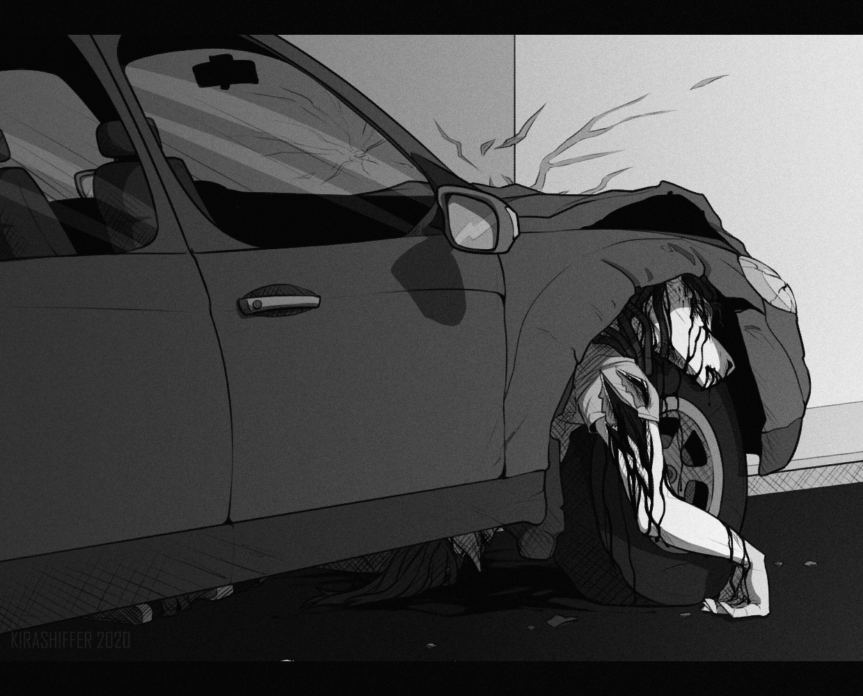 #2433755 - grimdark, artist:dementra369, anthro, black and white, blood ...