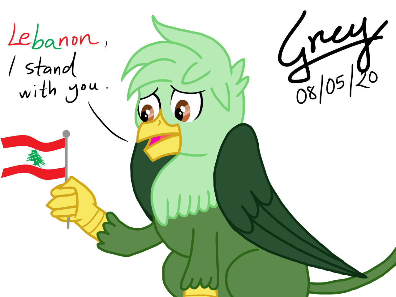 #2416186 - safe, oc, oc only, oc:gregory griffin, griffon, flag, flag ...