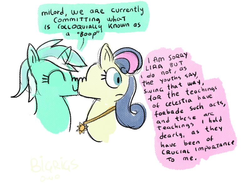#2418173 - safe, artist:bigrigs, bon bon, lyra heartstrings, sweetie ...