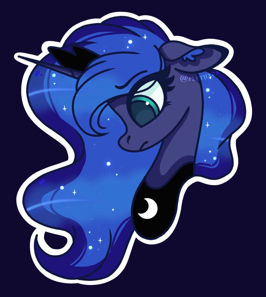#2444258 - safe, artist:plethxra, princess luna, pony, g4, blue ...