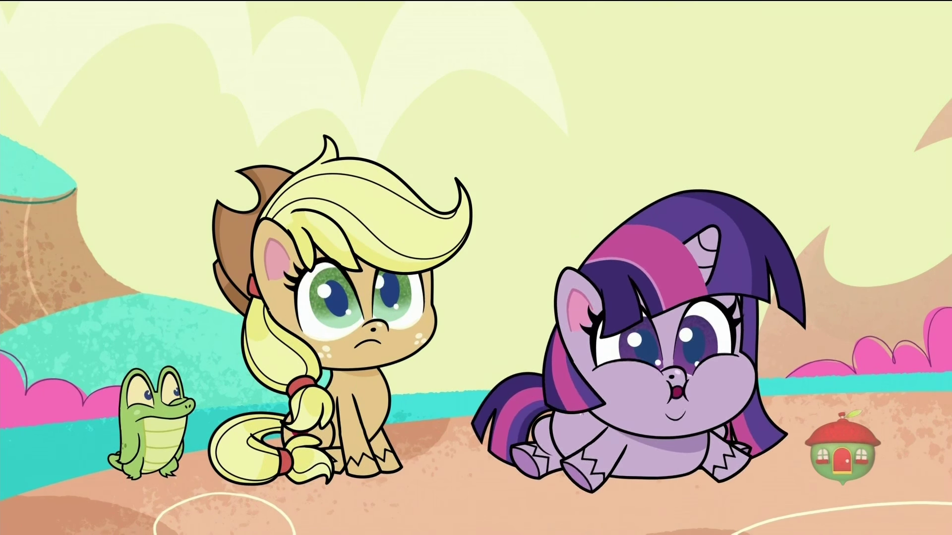 #2444825 - safe, screencap, applejack, gummy, twilight sparkle, alicorn ...