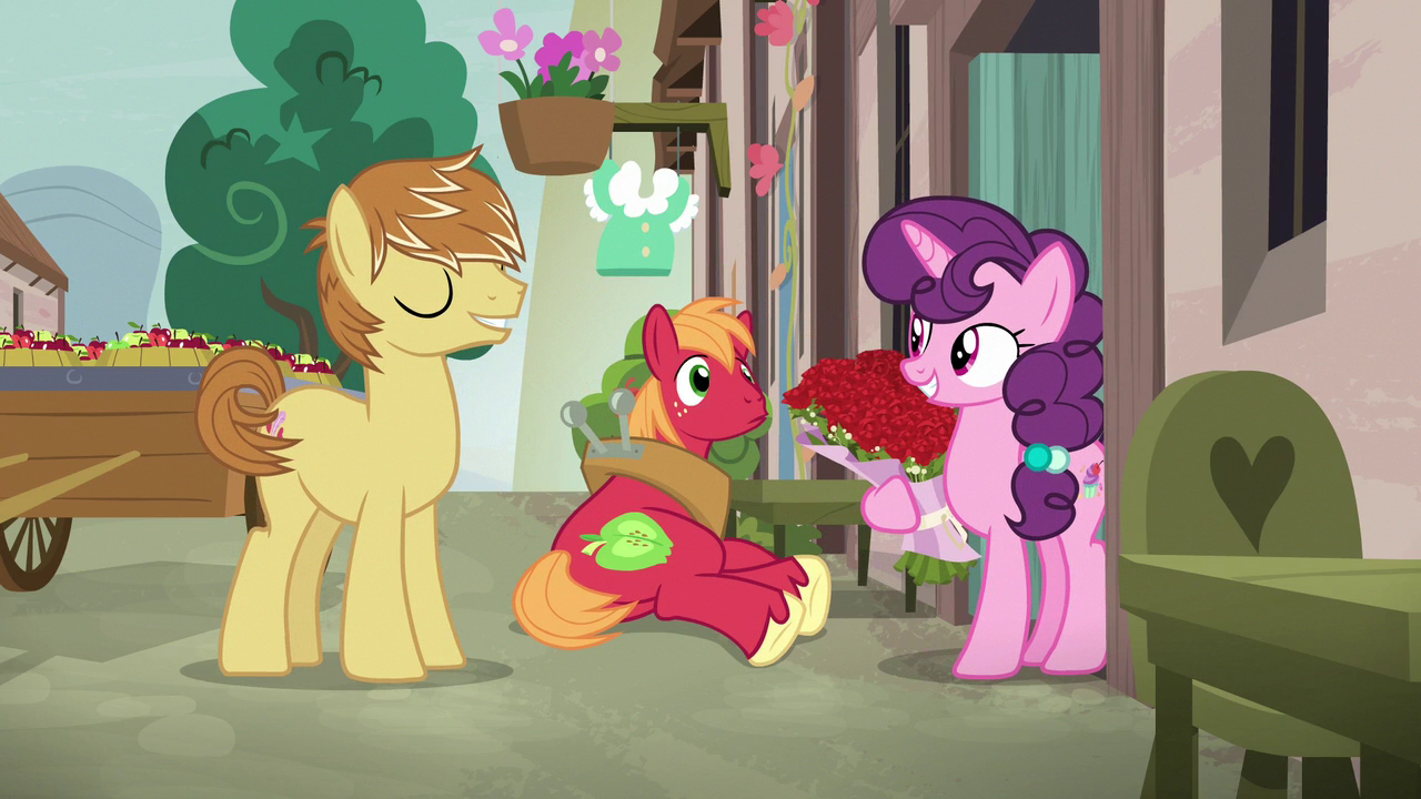 #2452934 - safe, screencap, big macintosh, feather bangs, sugar belle ...