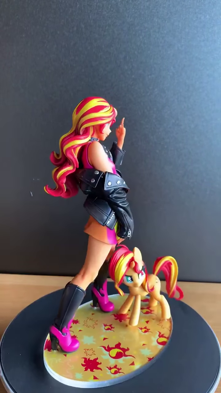 #2455304 - safe, kotobukiya, sunset shimmer, human, pony, equestria girls, g4, animated, human ...