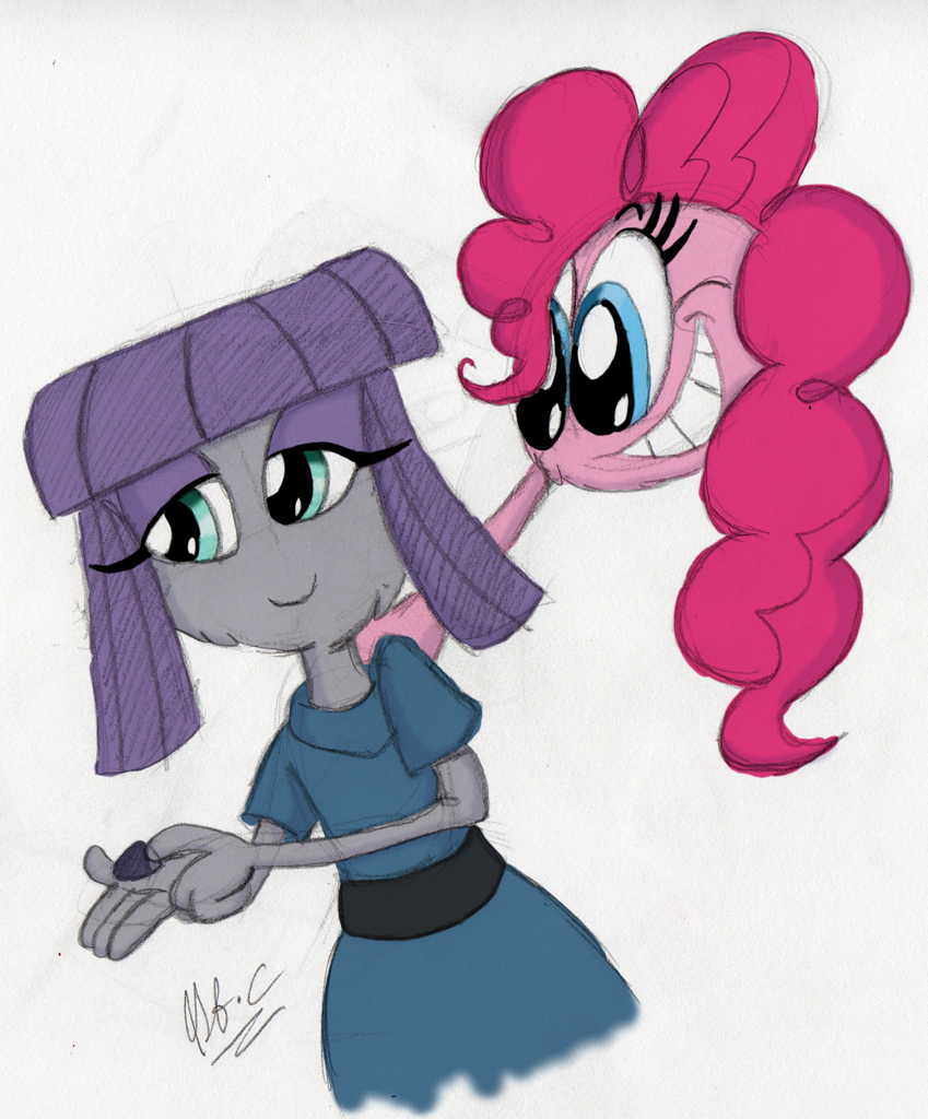 #2455503 - safe, artist:spongefox, maud pie, pinkie pie, g4, crossover ...