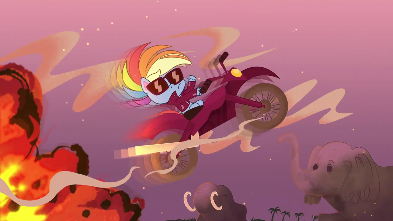 #2437217 - safe, screencap, rainbow dash, elephant, pony, director ...