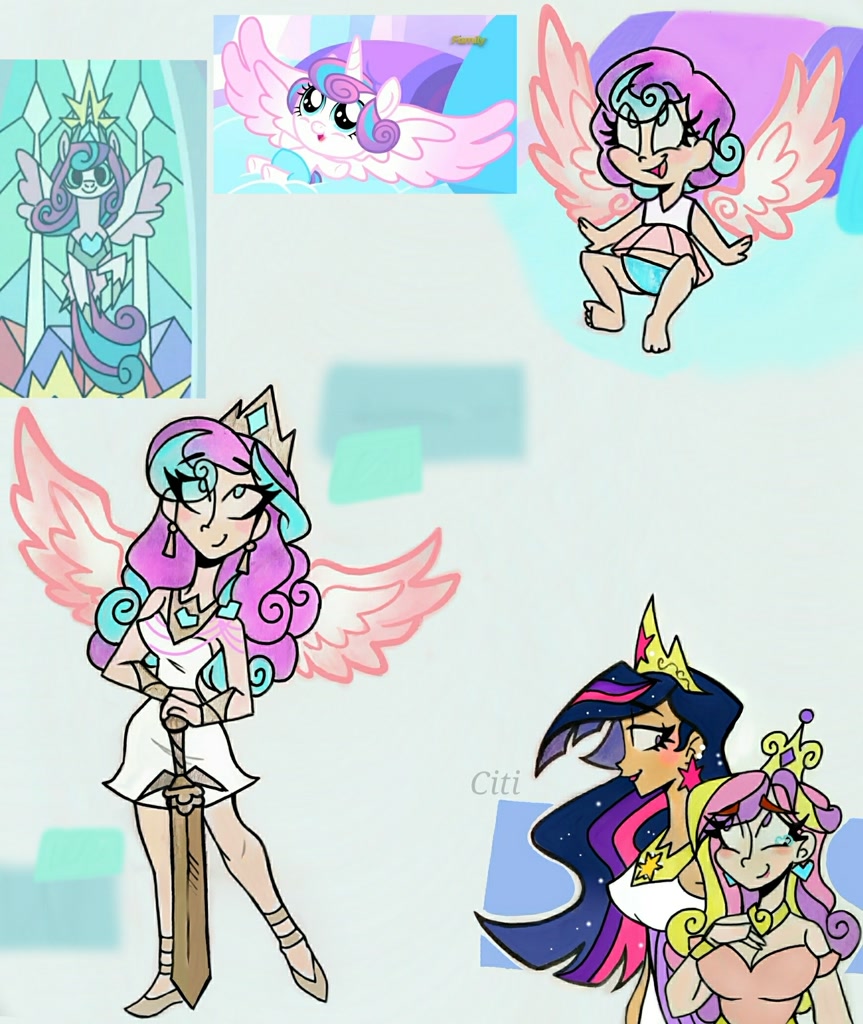 #2530595 - safe, artist:citi, princess cadance, princess flurry heart ...
