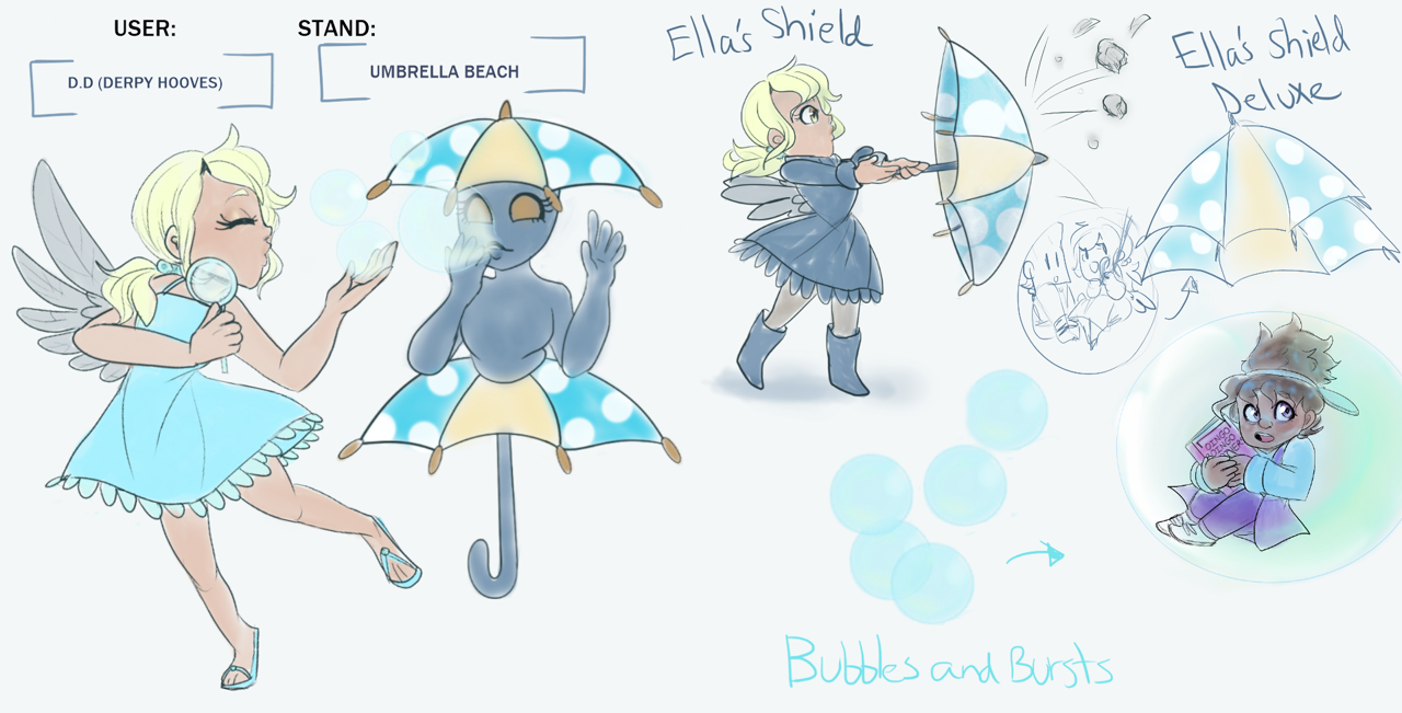 #2533629 - safe, artist:mimiporcellini, derpy hooves, oc, oc:umbrella ...