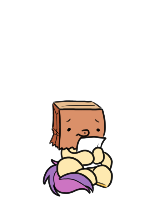 #2534235 - safe, artist:paperbagpony, oc, oc:paper bag, sad, simple ...