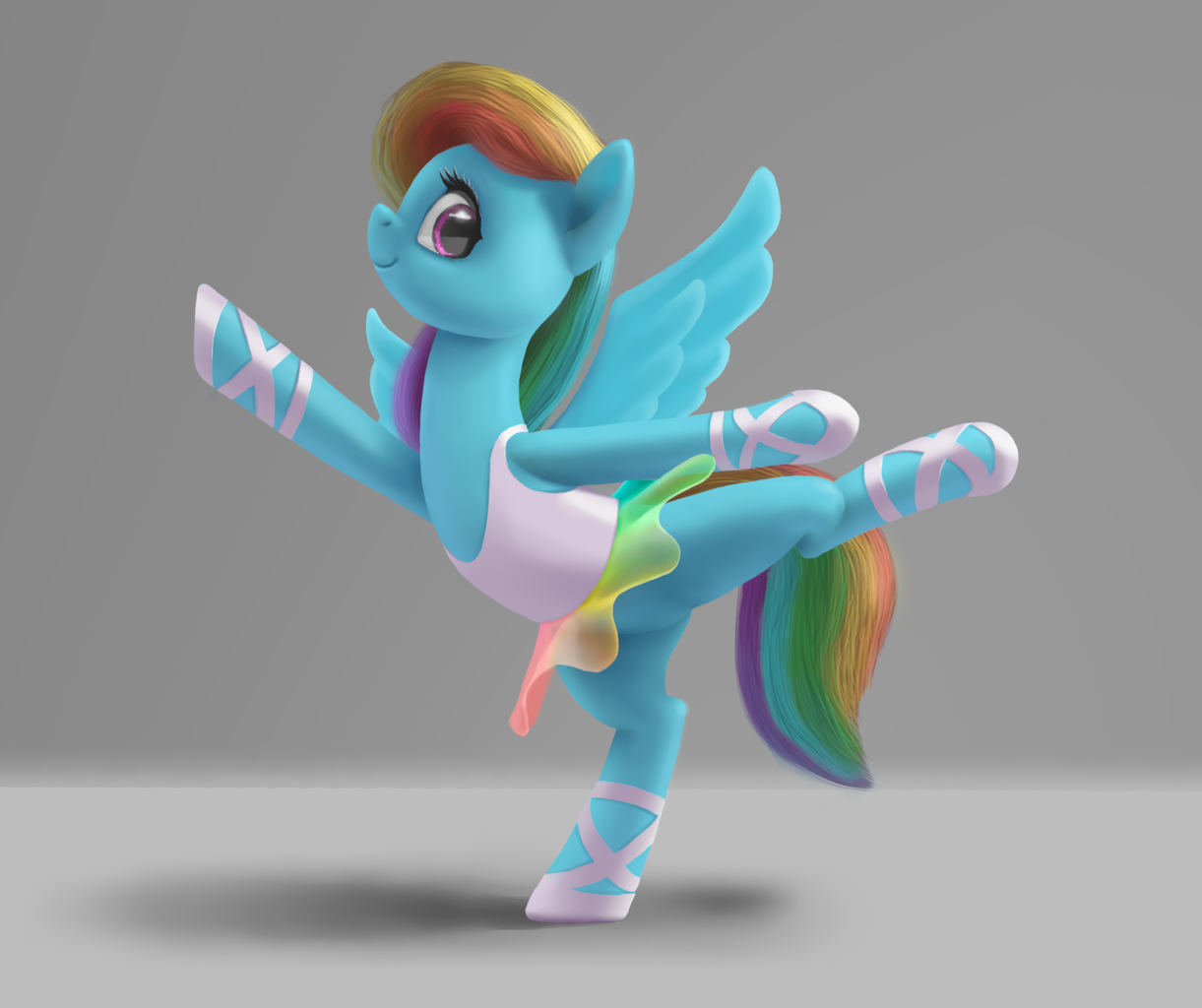 #2536498 - safe, artist:odooee, rainbow dash, pegasus, pony, g4, arabesque, ballerina, ballet ...